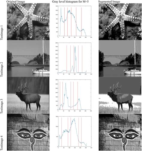 All Test Images With Histogram With Corresponding Optimal Thresholds Download Scientific
