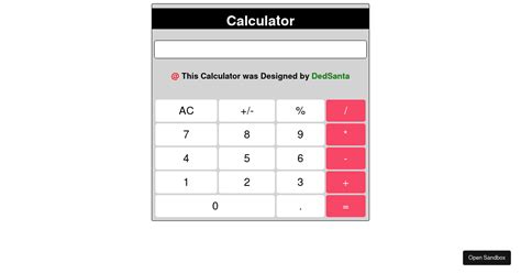 Calculator Project Codesandbox