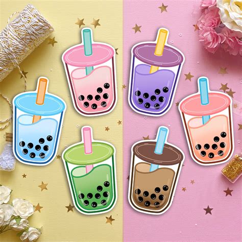 Bubble Tea Stickers Boba Cute Stickers Drink Cute Etsy Australia