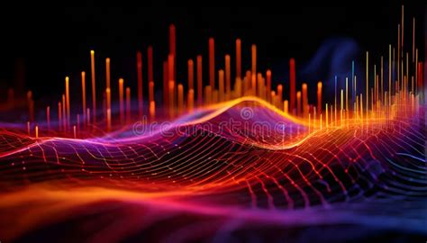Dynamic Graph With Fluctuating Data Points In Vibrant Colors Stock
