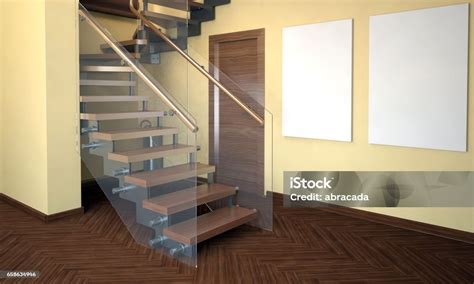 계단이있는 내부에서 포스터를 조롱하십시오 거실 힙스터 스타일입니다 3d 일러스트레이션 0명에 대한 스톡 벡터 아트 및 기타 이미지 0명 가구 가정 생활 Istock