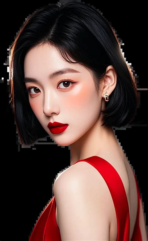 红色ai美女 花瓣网