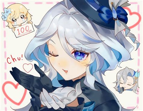 Lumine Furina And Neuvillette Genshin Impact Drawn By Popo