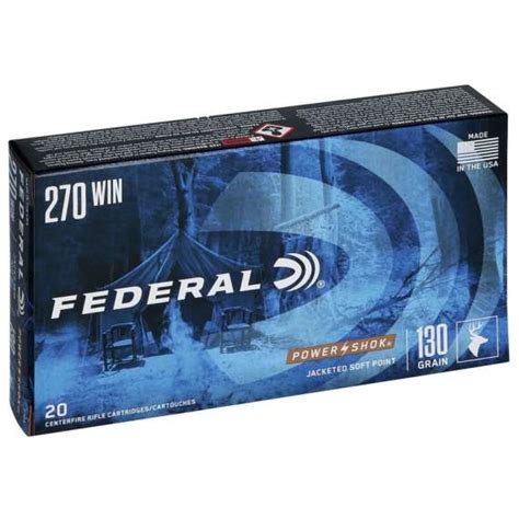 Federal 270 Win Power Shok Ammo 130gr 20 Agrimark