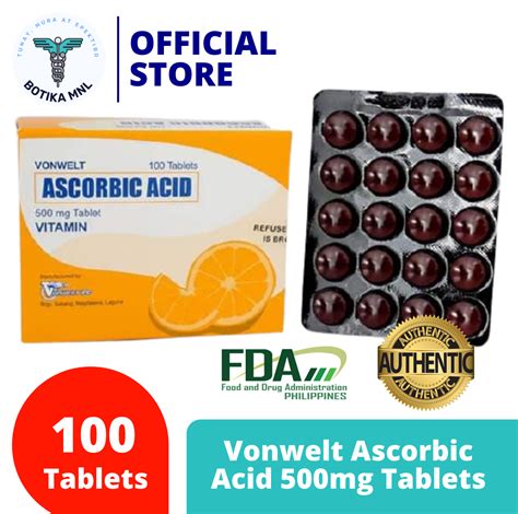 Vonwelt Ascorbic Acid 500mg Vitamin C 100 Capsules Per Box Lazada Ph