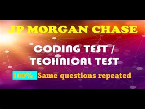Jp Morgan Java Coding Test Technical Test Years Jpmc Jpmorganchase Java Youtube