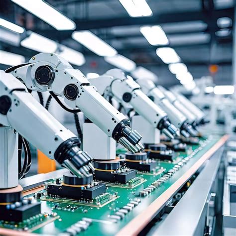 Premium Photo Advanced Highprecision Robotic Arms On A Fully Automated Assembly Line At A