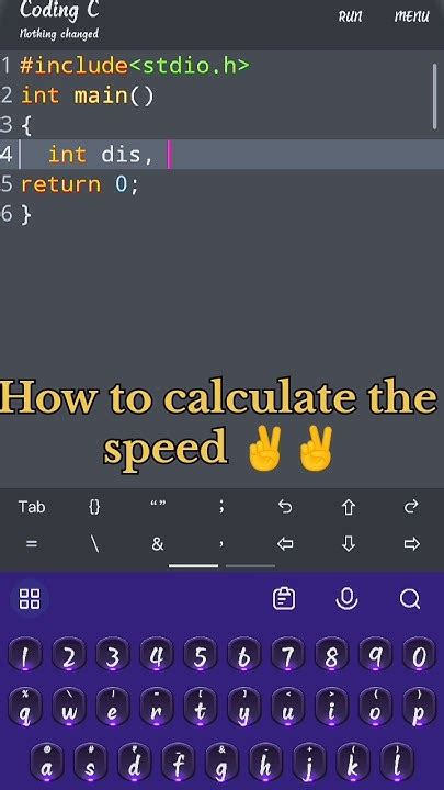 How To 💯🤔🤔calculate Speed In C Language Coding Programming C Youtube