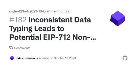 Inconsistent Data Typing Leads To Potential Eip 712 Non Compliance · Issue 182 · Code 423n4