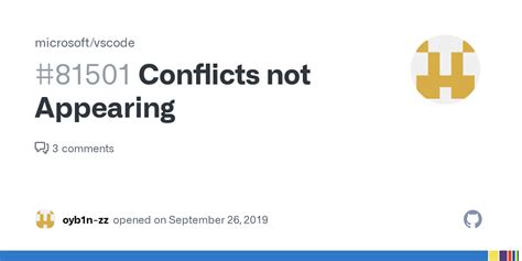 Conflicts Not Appearing · Issue 81501 · Microsoftvscode · Github
