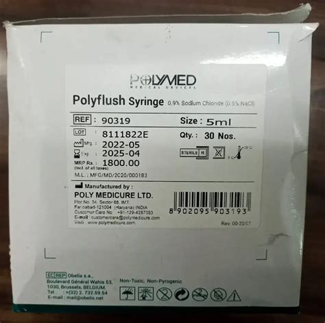 Polymed Polyflush Syringe 5ml Prefilled Syringe With Nacl Surgical