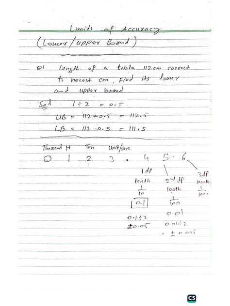 Limits Of Accuracy Lower Upper Bound Pdf