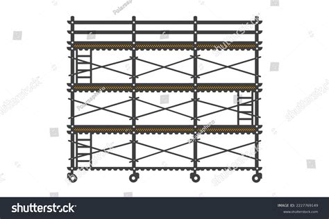 Scaffolding Construction Flat Line Icon Vector Stock Vector Royalty