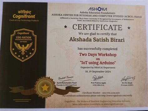 Akshada Birari On Linkedin A Two Day Workshop On Iot Using Arduino