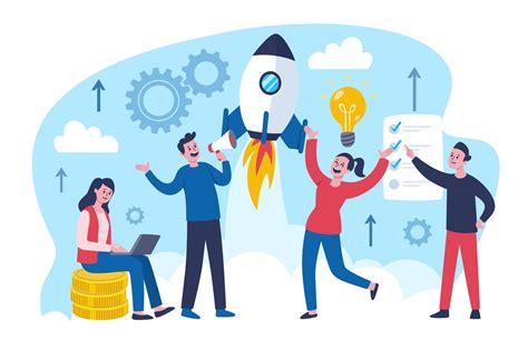 비즈니스 프로젝트를 시작하는 동료 무료 벡터