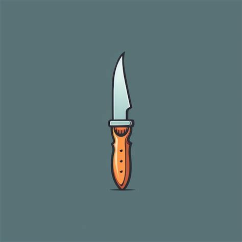 Premium Ai Image Flat Color Knife Logo Vector