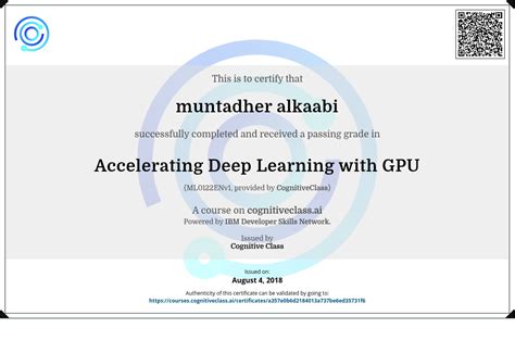Cognitiveclass Ml0122env1 Certificate Cognitive Class