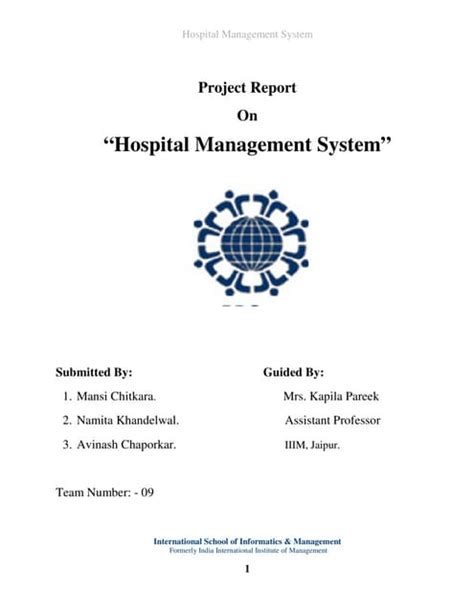 Hospital Management System Project Report Pdf