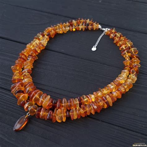 Купити Намисто з натурального бурштину у сріблі Skrynya Ua