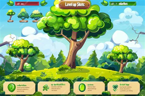Premium Photo Green Forest Game Interface Ui Game Buttons Gui Elements Game Asset Modern Menu