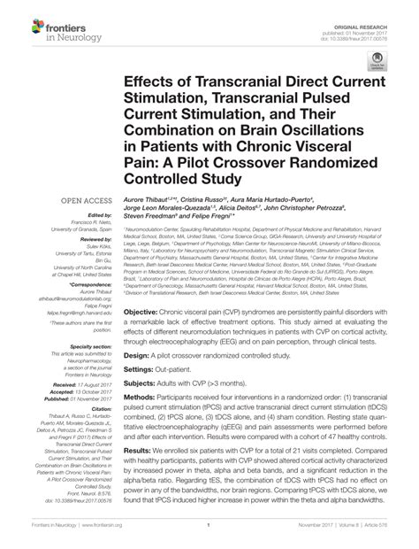 Pdf Effects Of Transcranial Direct Current Stimulation Transcranial