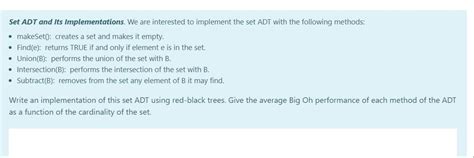 Set Adt And Its Implementations We Are Interested To