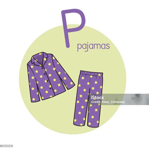 알파벳 문자 P 어퍼 케이스 또는 어린이 학습 연습 Abc를위한 대문자와 잠옷의 벡터 그림 바지 의복에 대한 스톡 벡터 아트 및 기타 이미지 바지 의복 파자마 0명