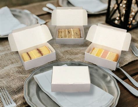 White Single Slice Cake Boxes Elegant Party Favours Etsy Uk