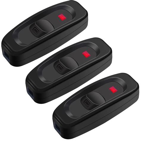 Snapklik Com Weideer 3 PCS Inline Cord Switch Appliance Button On Off 10A 250V Inline Power Switch