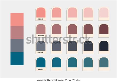분홍색 파란색 팔레트 벡터 선셋 색상 스톡 벡터로열티 프리 2186820565 Shutterstock
