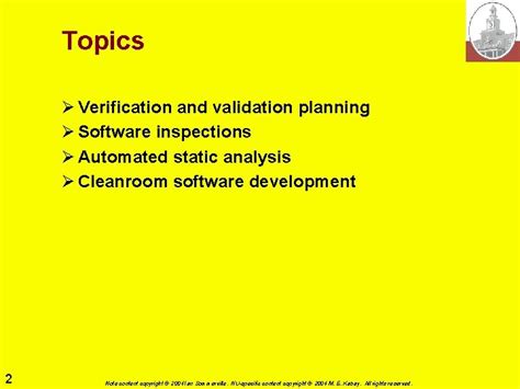 verification validation is 301 software engineering lecture 30