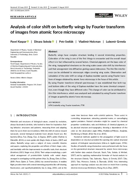 Pdf Analysis Of Color Shift On Butterfly Wings By Fourier Transform Of Images From Atomic