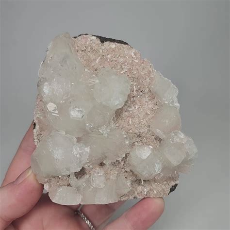 Pink Chalcedony With Disco Ball Formation Apophyllite From Pune Dist