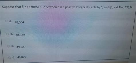 Solved Suppose That F N F N 5 3n2 When N Is A Positive Chegg Com