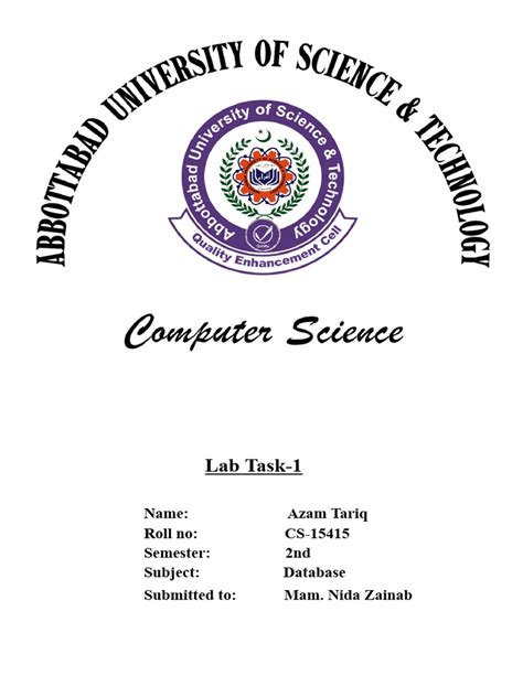 Data Base Lab Task 1 Pdf