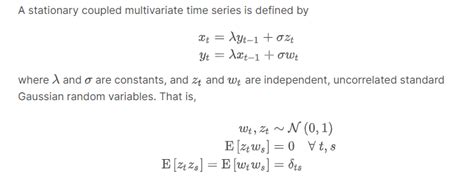 Solved A Stationary Coupled Multivariate Time Series Is
