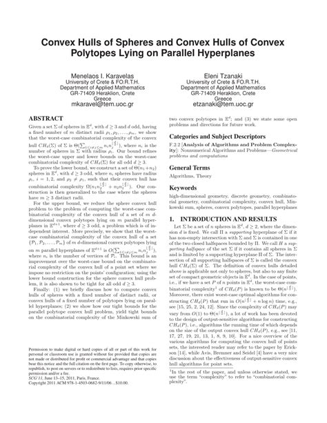 pdf convex hulls of spheres and convex hulls of convex polytopes