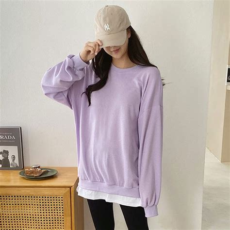 세라제이 오버핏 맨투맨 레이어드 박스 티셔츠