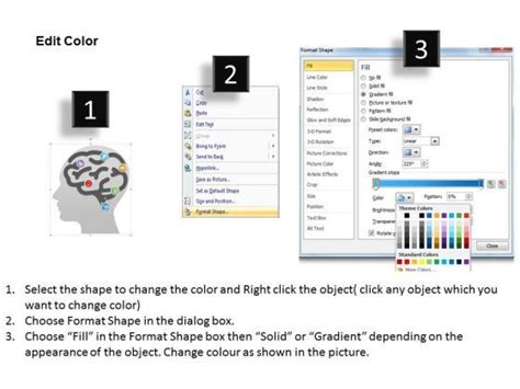 Business Diagram Multiple Icons In Human Brain For Business Presentation Template