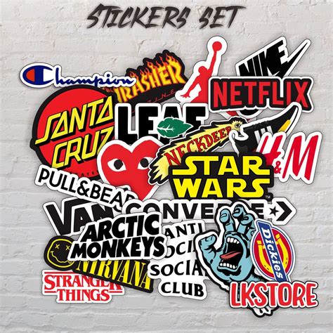 Jual Setiker 40 Pcs Sticker Logo Brand Aesthetic Anti Air Untuk Laptop