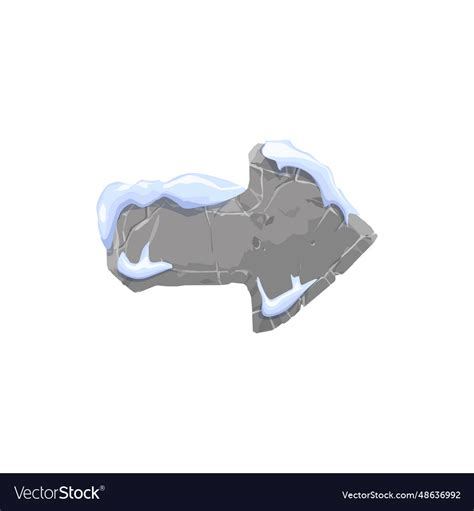 Stone Board With A Snowdrift Frozen Rock Pointer Vector Image