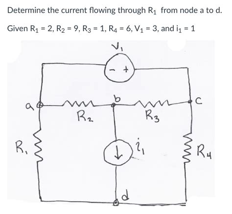Solved Determine The Current Flowing Through R1 From Node A