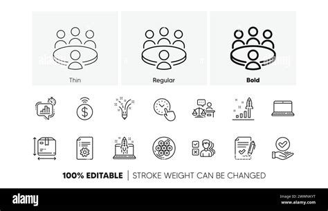 Development Plan Contactless Payment And Approved Checkbox Line Icons For Web App Printing