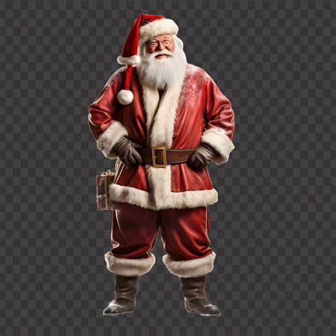 Premium Psd Happy Santa Claus In Classic Red Suit