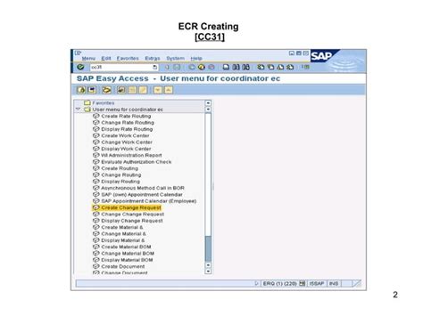 SAP Creating ECR PPT Technology Computing SAP Creating ECR PPT Technology Computing
