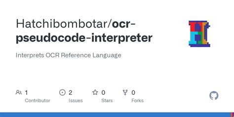 Github Hatchibombotarocr Pseudocode Interpreter Interprets Ocr Reference Language