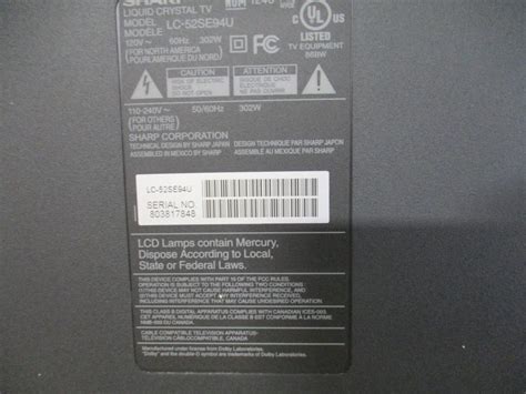 Sharp Flat Tv Property Room