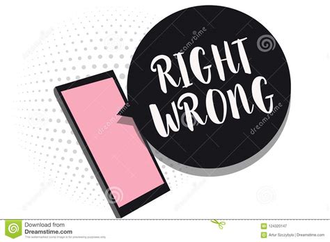 Word Writing Text Right Wrong Business Concept For Choose Between Two Decisions Correct And Bad