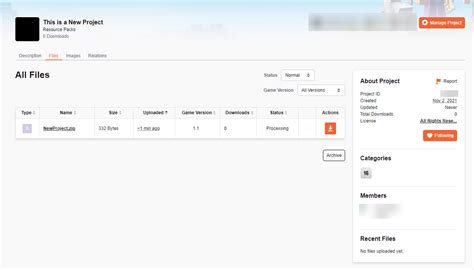creating and submitting a project curseforge support