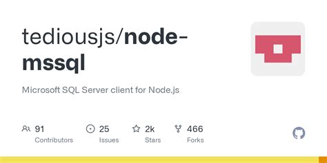 GitHub Tediousjs Node Mssql Microsoft SQL Server Client For Node Js